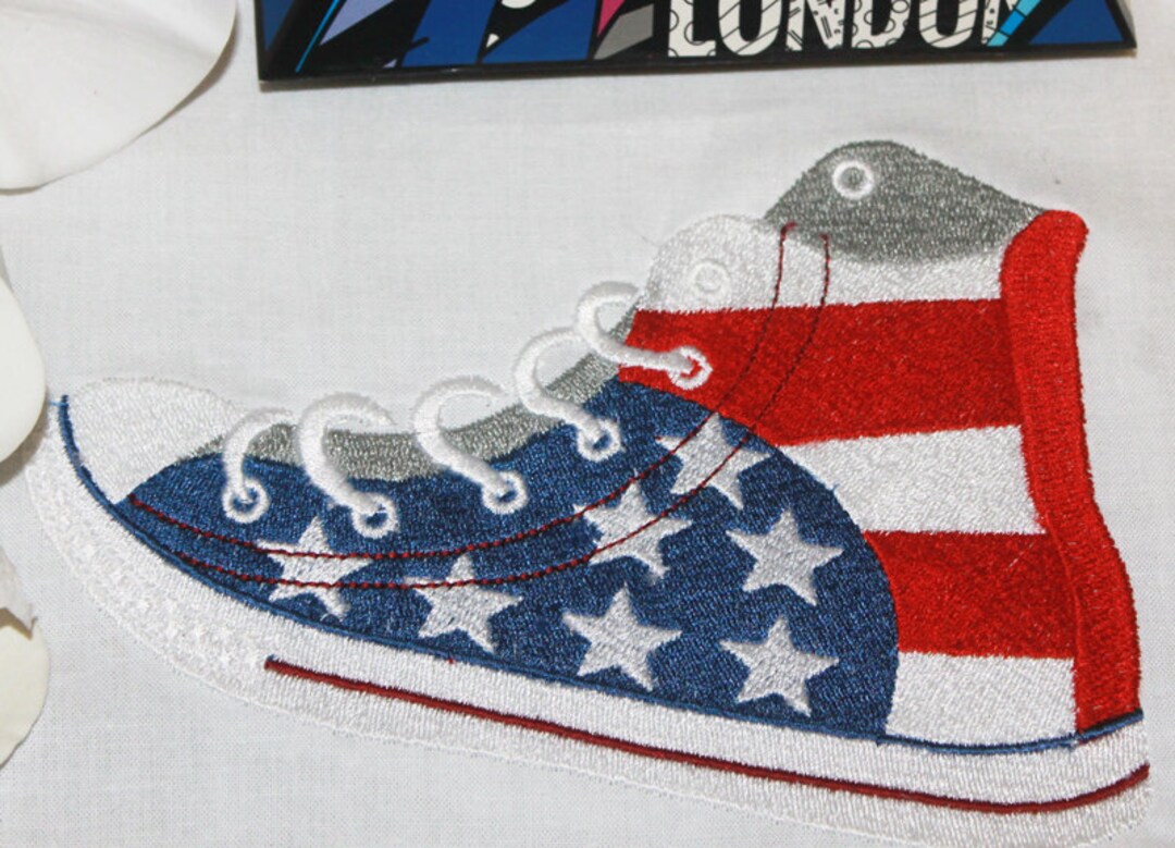 Converse Machine Embroidery Designs - 4"x 4", 5" X 7", 6" X 10" Hoop ...