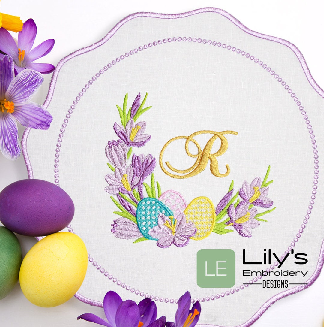 Easter Eggs & Crocus Corner Machine Embroidery Design| Easter Machine ...