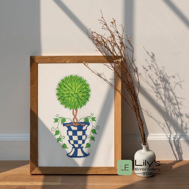Checkered Topiary Machine Embroidery Design - Machine Embroidery Design ...