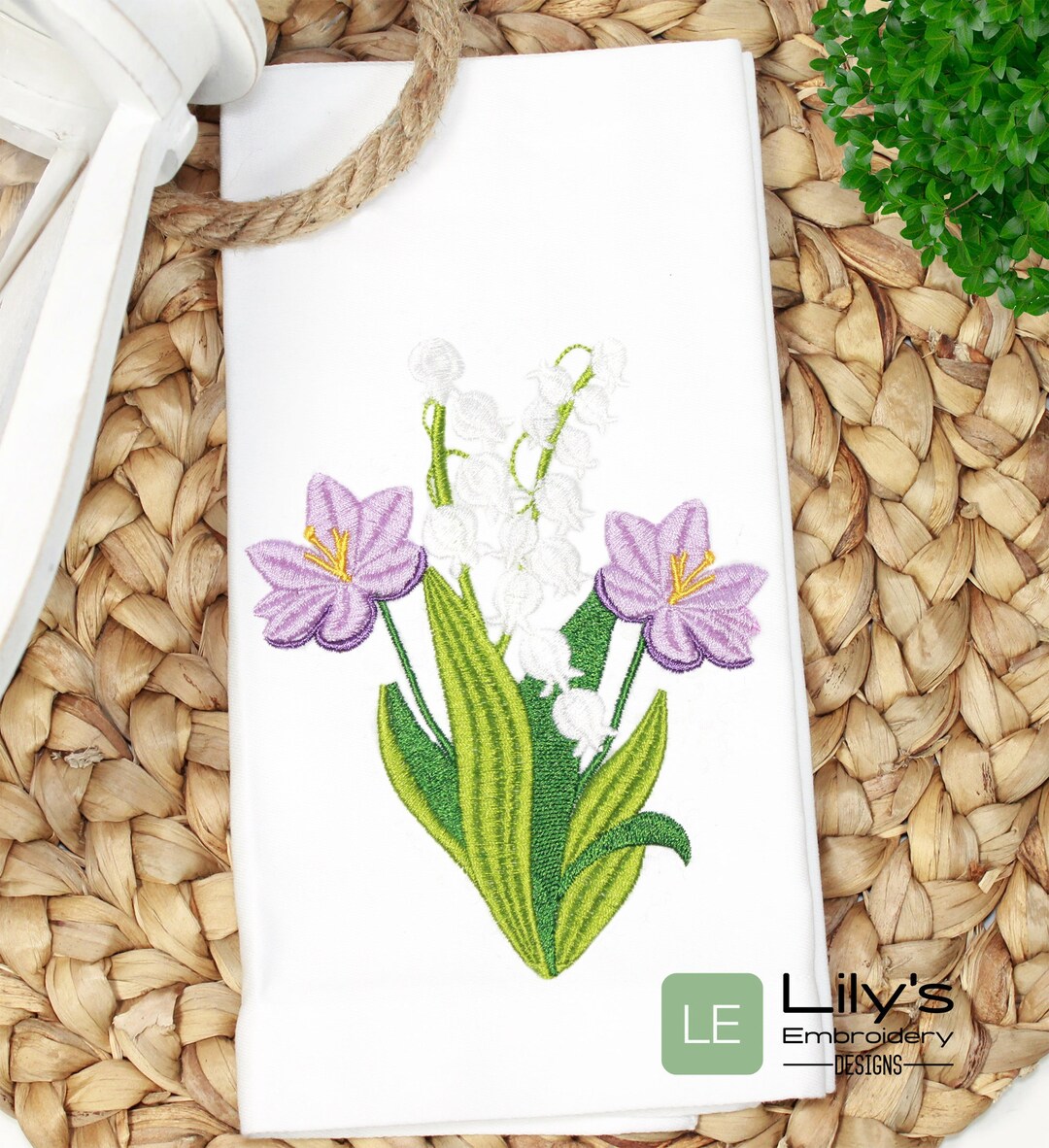 Crocus and Lilies Bouquet Machine Embroidery Design 4 Sizes - Etsy