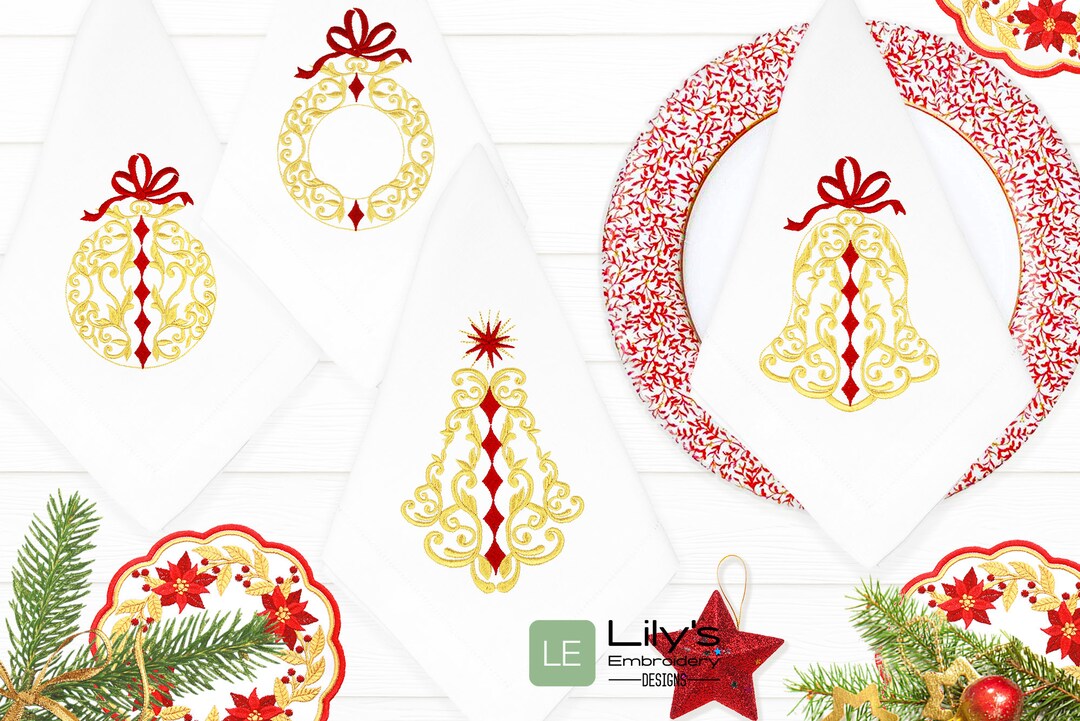 Machine Embroidery Design - 4 Christmas Machine Embroidery Designs 4X4 ...
