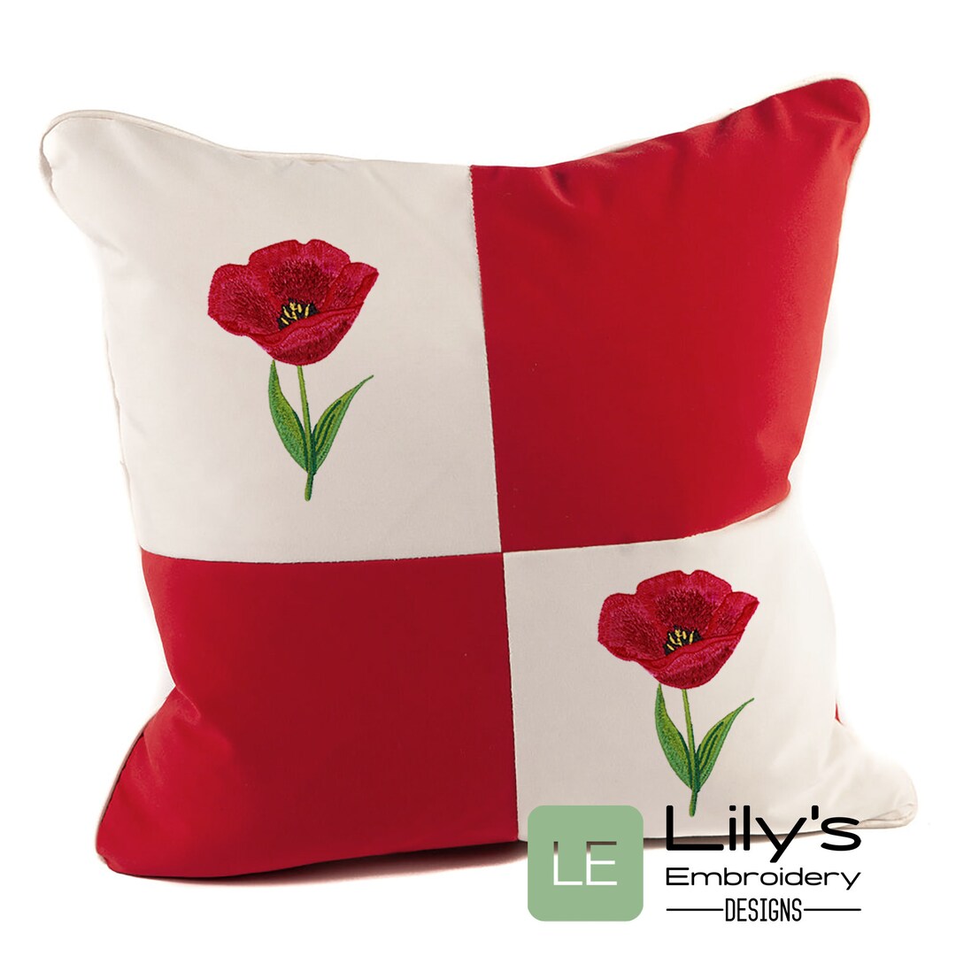 Poppy Machine Embroidery Designs | Red Poppies Machine Embroidery - 3 ...