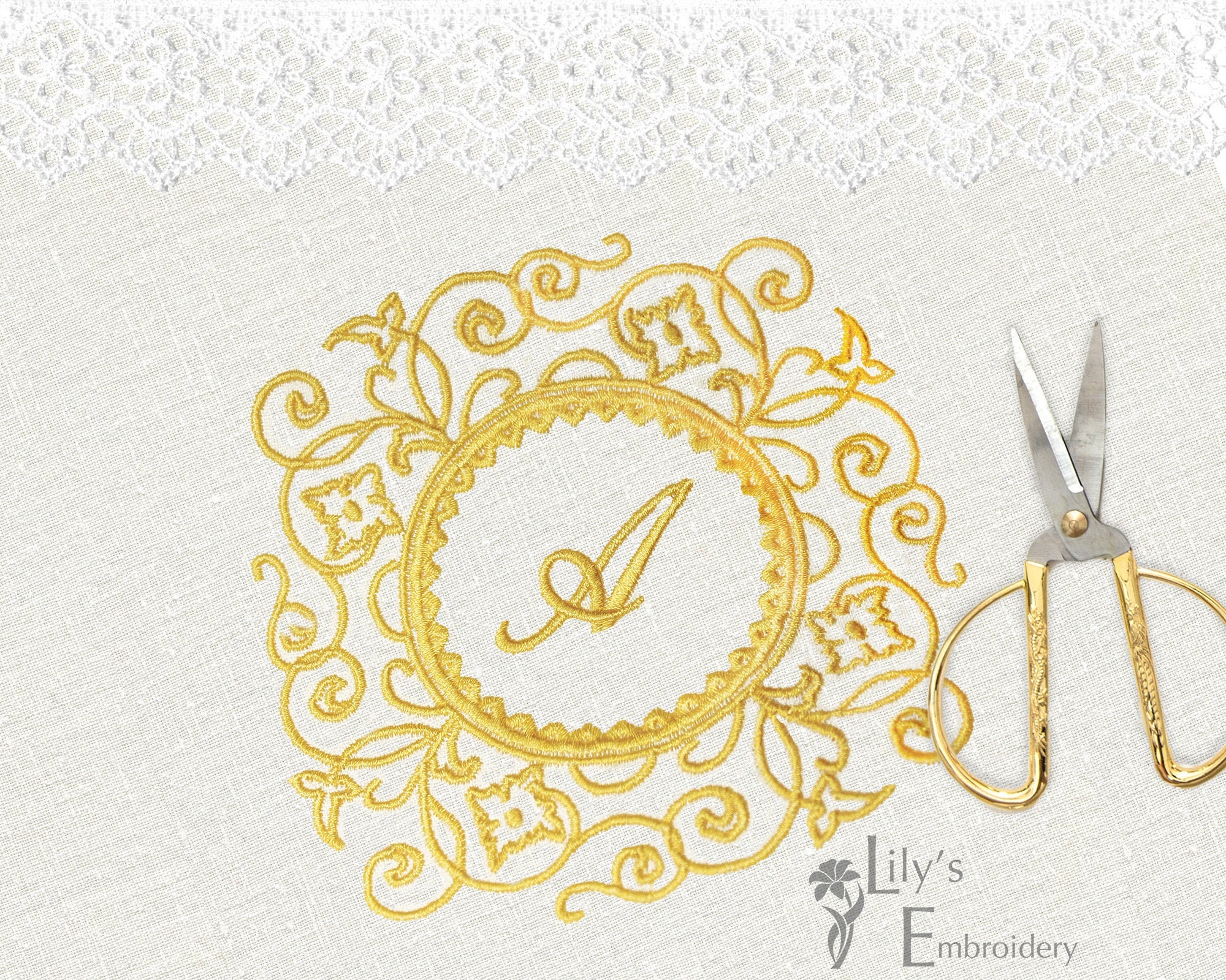 Machine Embroidery Design Monogram Frame Machine Embroidery - Etsy