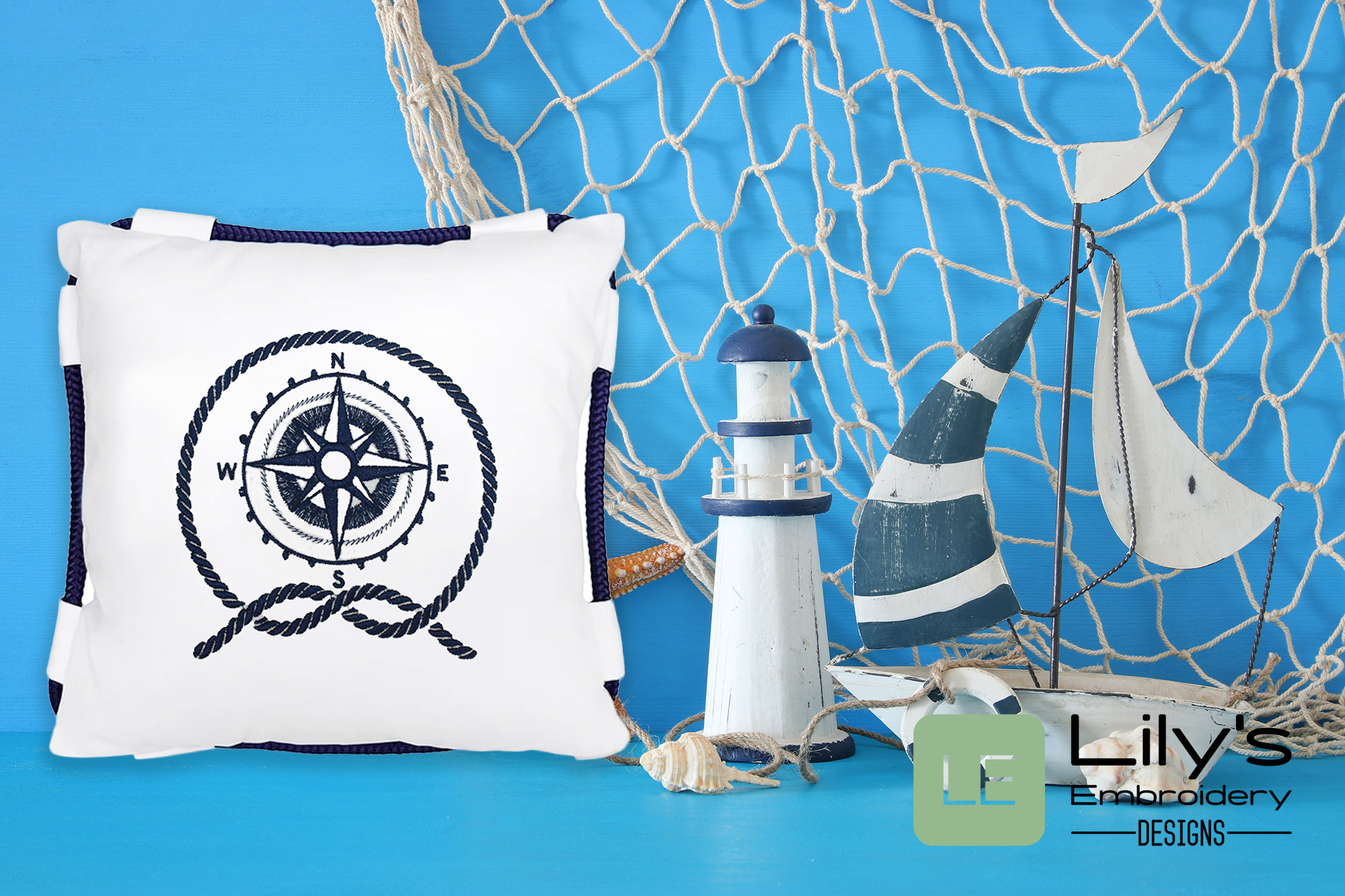 Nautical Machine Embroidery Designs Set of 3 3 Sizes | Etsy