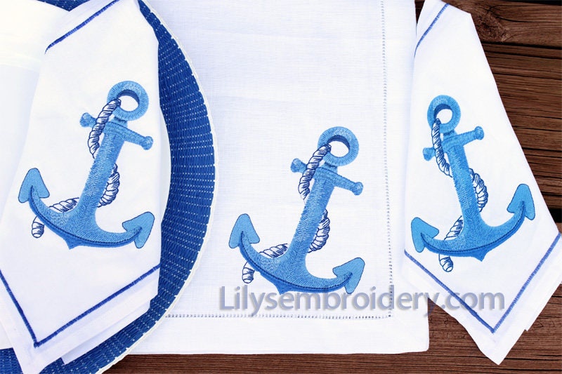 Machine Embroidery Design Anchor Nautical Embroidery Design - Etsy