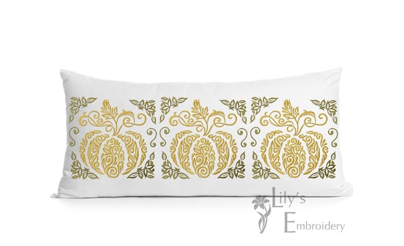 Machine Embroidery Designs Fall Floral Pumpkin 5 Sizes | Etsy