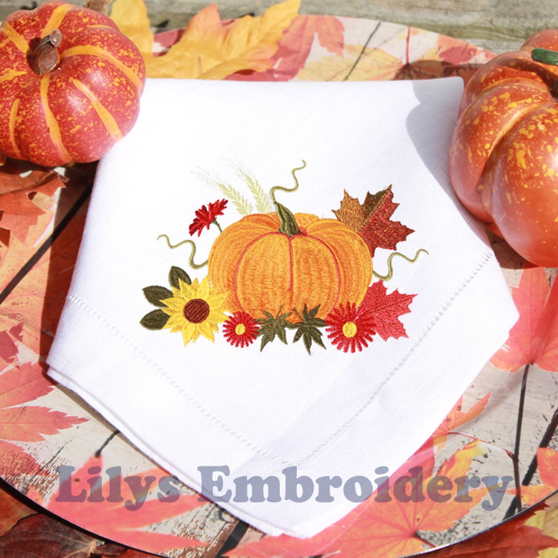 Machine Embroidery Design Elegant Pumpkin in 2 Sizes - Etsy