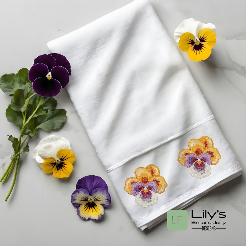 Pansies Machine Embroidery Design Set - Embroidery File - 4 X 4 Hoop ...