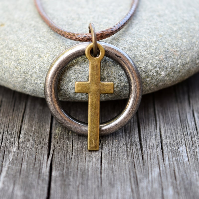 Vintage Men Cross Necklace - Etsy