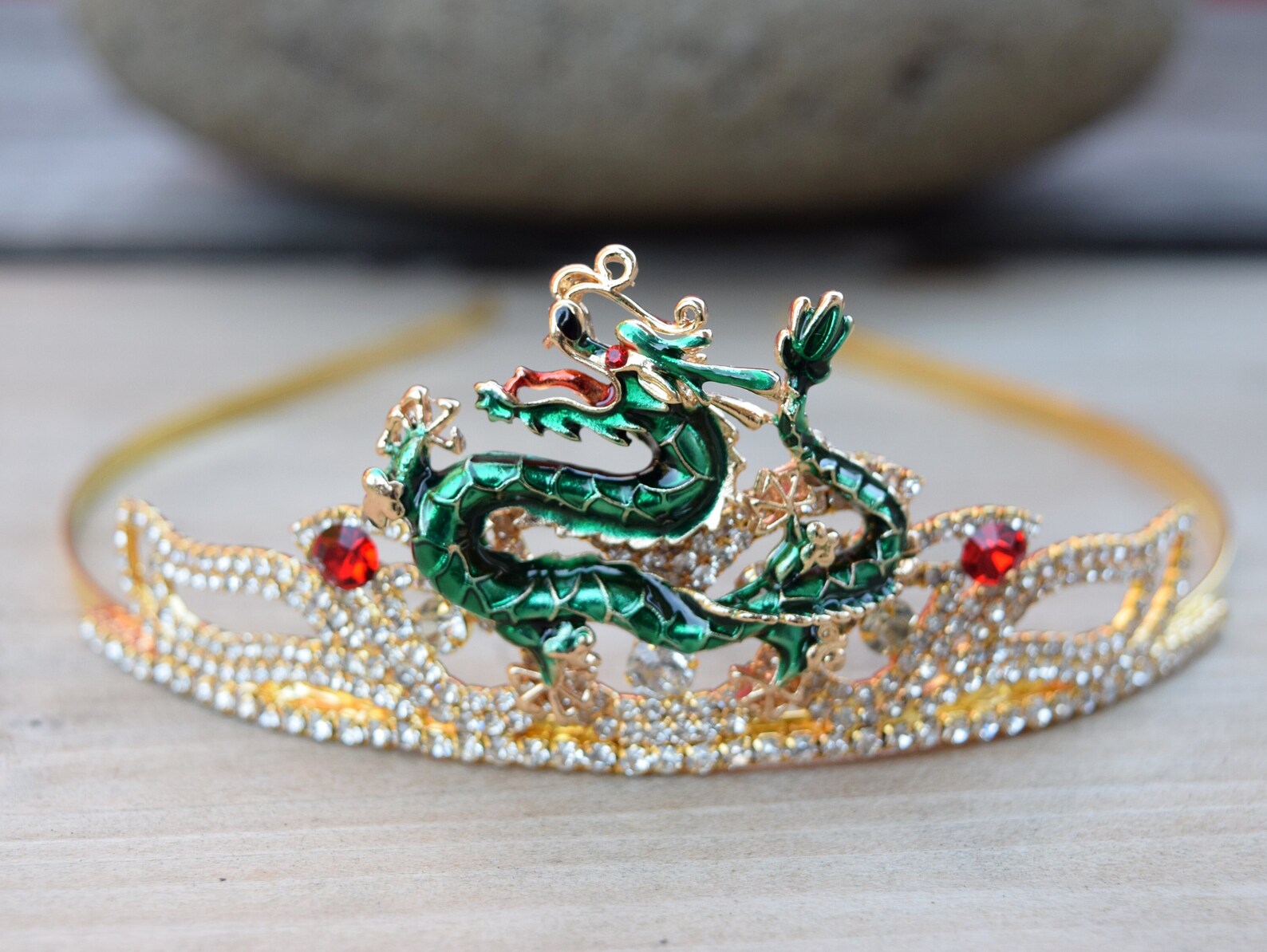 Green Dragon Tiara, Lunar New Year Crown, Chinese New Year 2024 Dragon ...