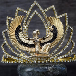 Maat Egyptian Winged Goddess Crown, Goddess of Protection Gold Tiara ...