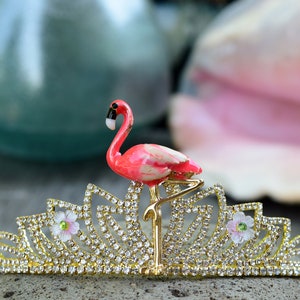 Pink Flamingo Tiara, Luau Pool Party Crown, Hawaiian Theme Birthday ...