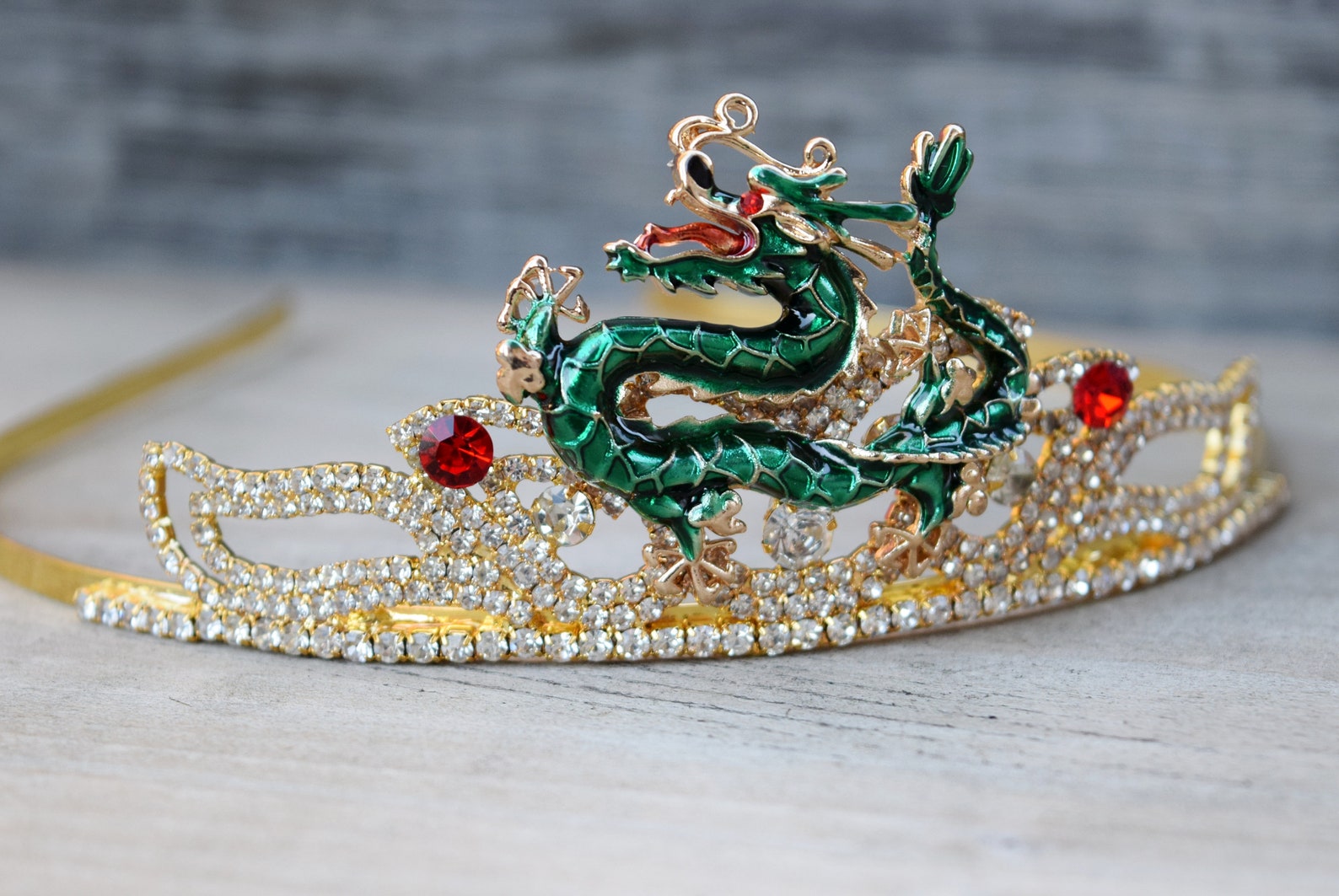 Green Dragon Tiara, Lunar New Year Crown, Chinese New Year 2024 Dragon ...