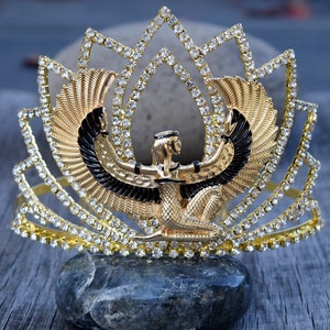 Maat Egyptian Winged Goddess Crown, Goddess of Protection Gold Tiara ...