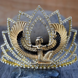 Maat Egyptian Winged Goddess Crown, Goddess of Protection Gold Tiara ...
