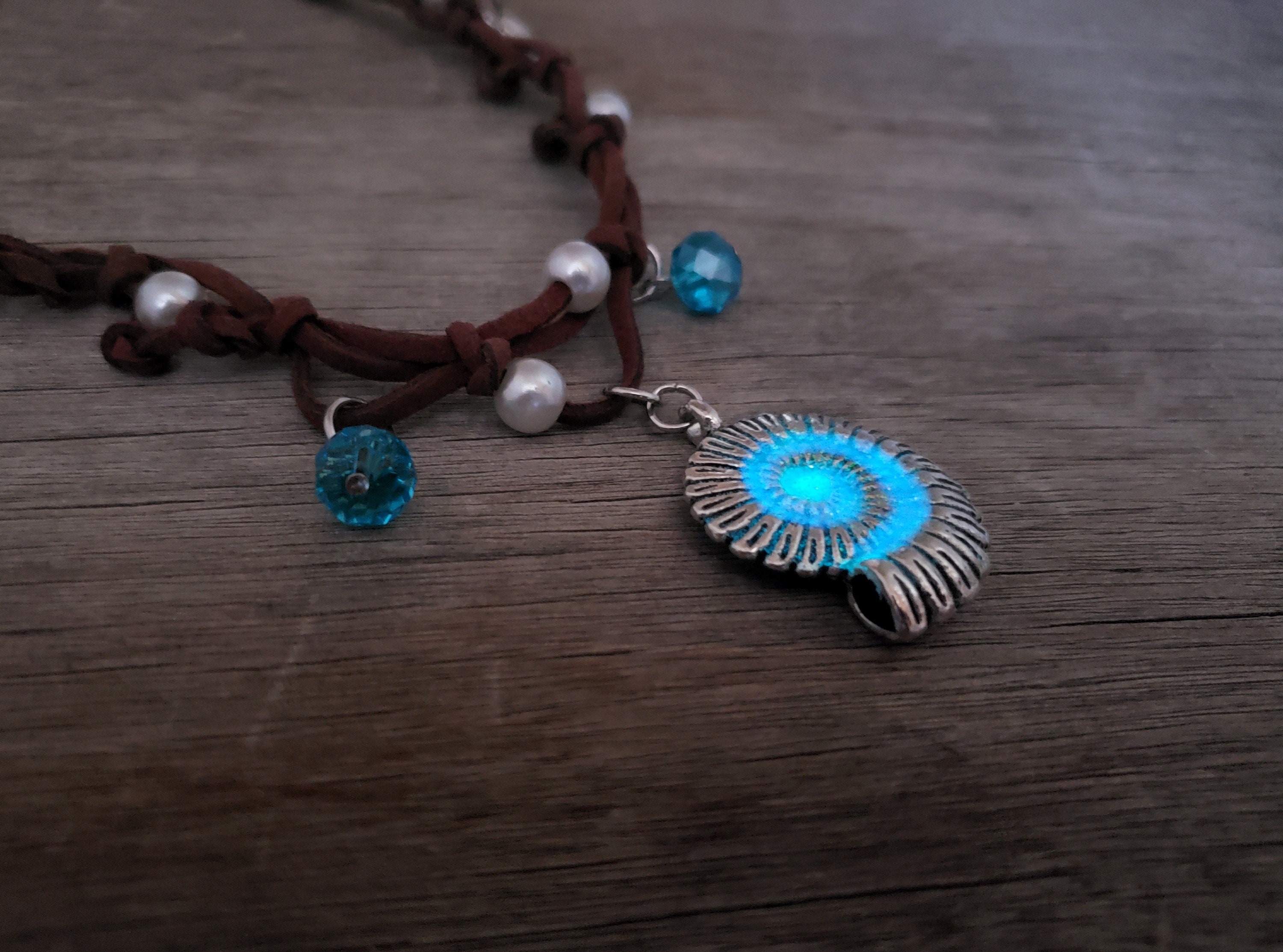 Glowing Uma Necklace, Glow in the Dark Nautilus Sea Shell, Ursula ...