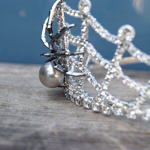 Spider Tiara, Spider Web Crown, Silver Rhinestone Black Widow Headband ...