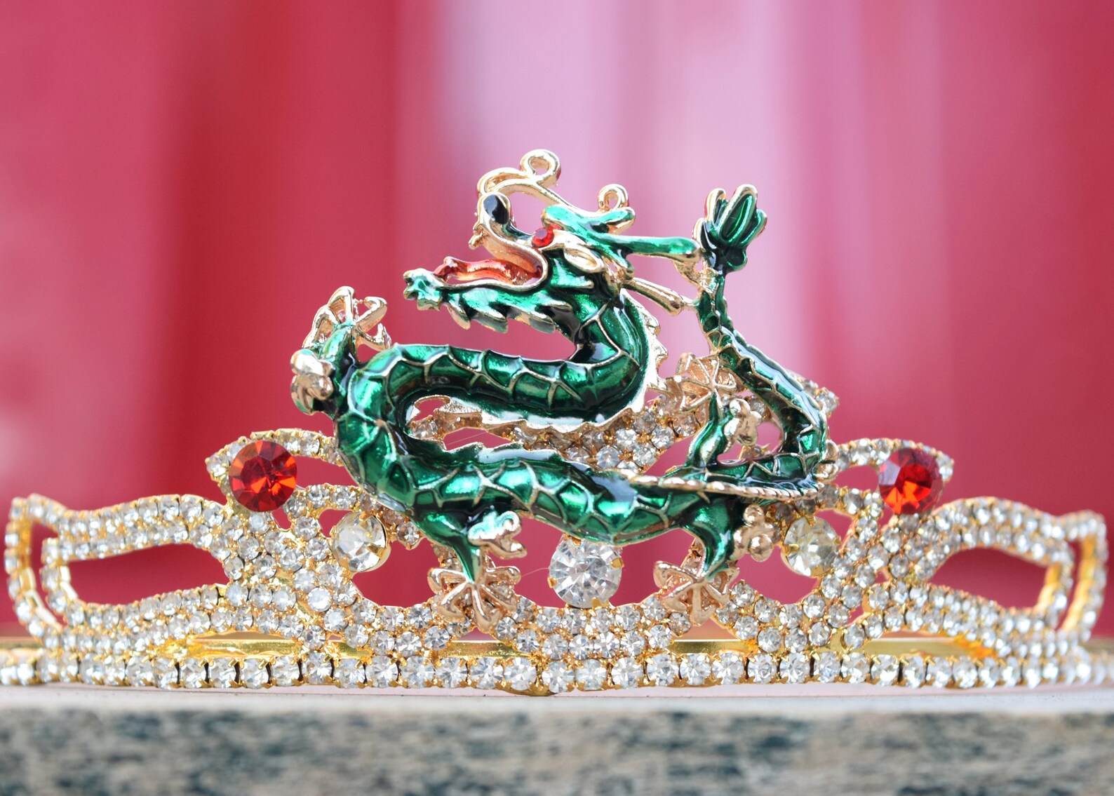 Green Dragon Tiara, Lunar New Year Crown, Chinese New Year 2024 Dragon ...