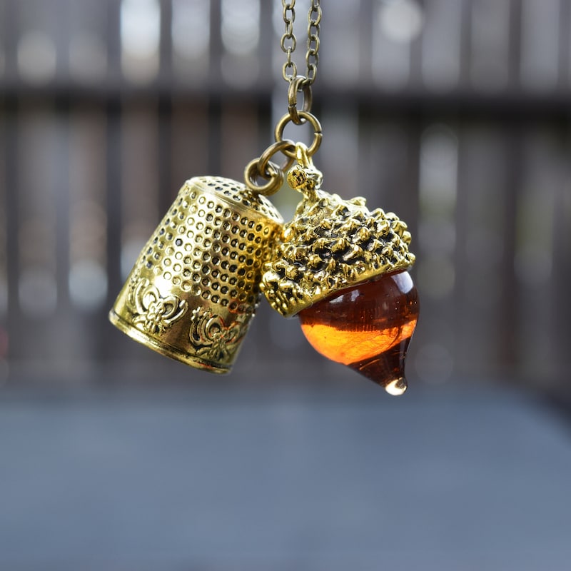 Acorn Thimble Necklace - Etsy