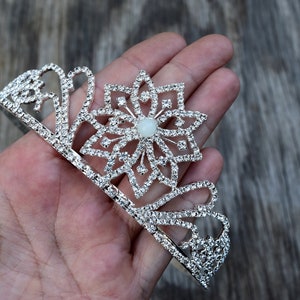 Ice Queen Tiara, Elsa Costume Crown, Silver Frozen Snowflake Glass ...
