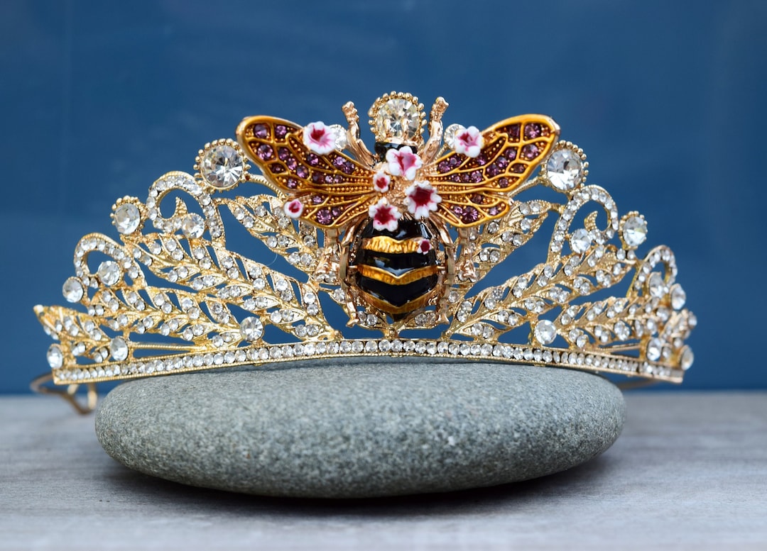 Honey Bee Crown, Gold Bee Tiara, Queen Bee Tiara, Flower Girl Headband ...