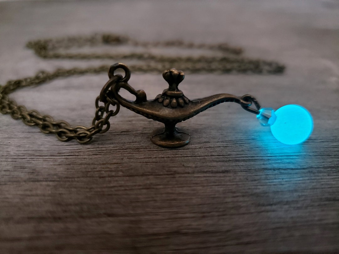 Aladdin's Magic Lamp Necklace Glow in the Dark Genie - Etsy