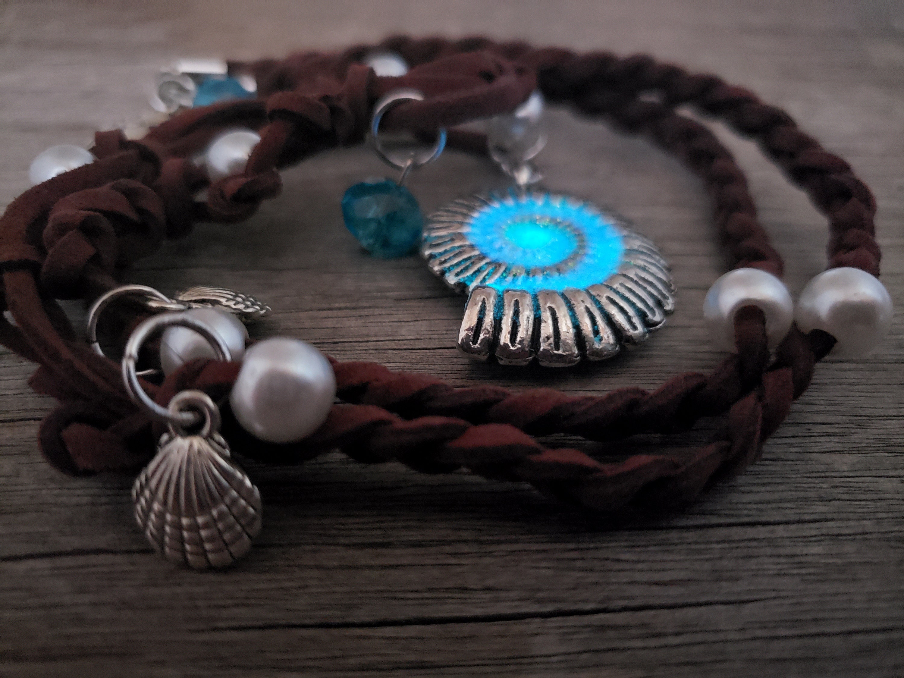 Glowing Uma Necklace, Glow in the Dark Nautilus Sea Shell, Ursula ...