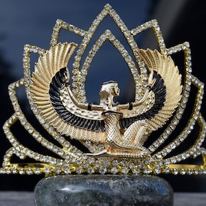 Maat Egyptian Winged Goddess Crown, Goddess of Protection Gold Tiara ...