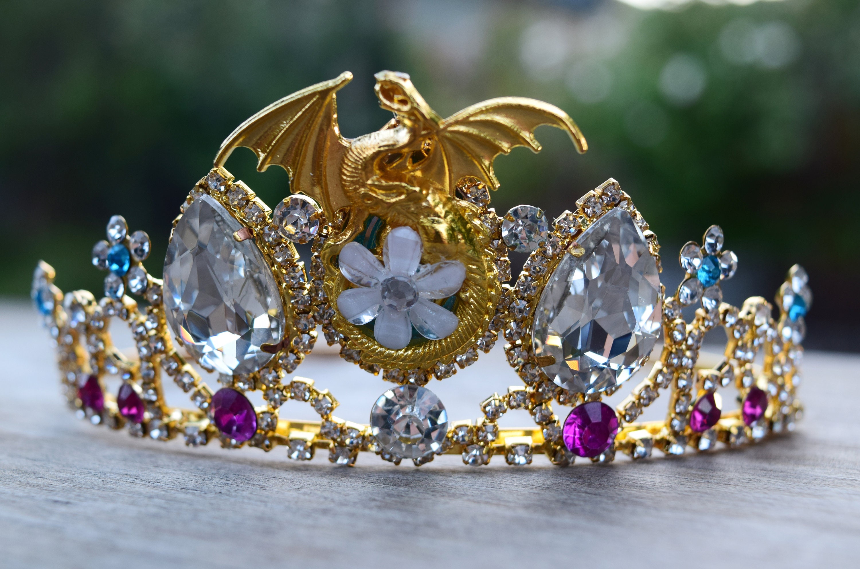 Mal Dragon Tiara, Gold Dragon Crown, Mal Engagement Costume, Dragon ...