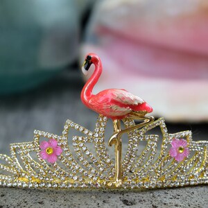 Pink Flamingo Tiara, Luau Pool Party Crown, Hawaiian Theme Birthday ...
