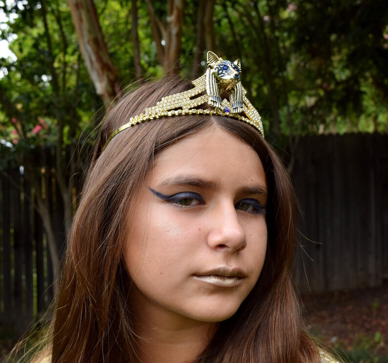 Egyptian Goddess Crown, Anubis Gold Tiara, Canine Wolf Head Ancient God ...
