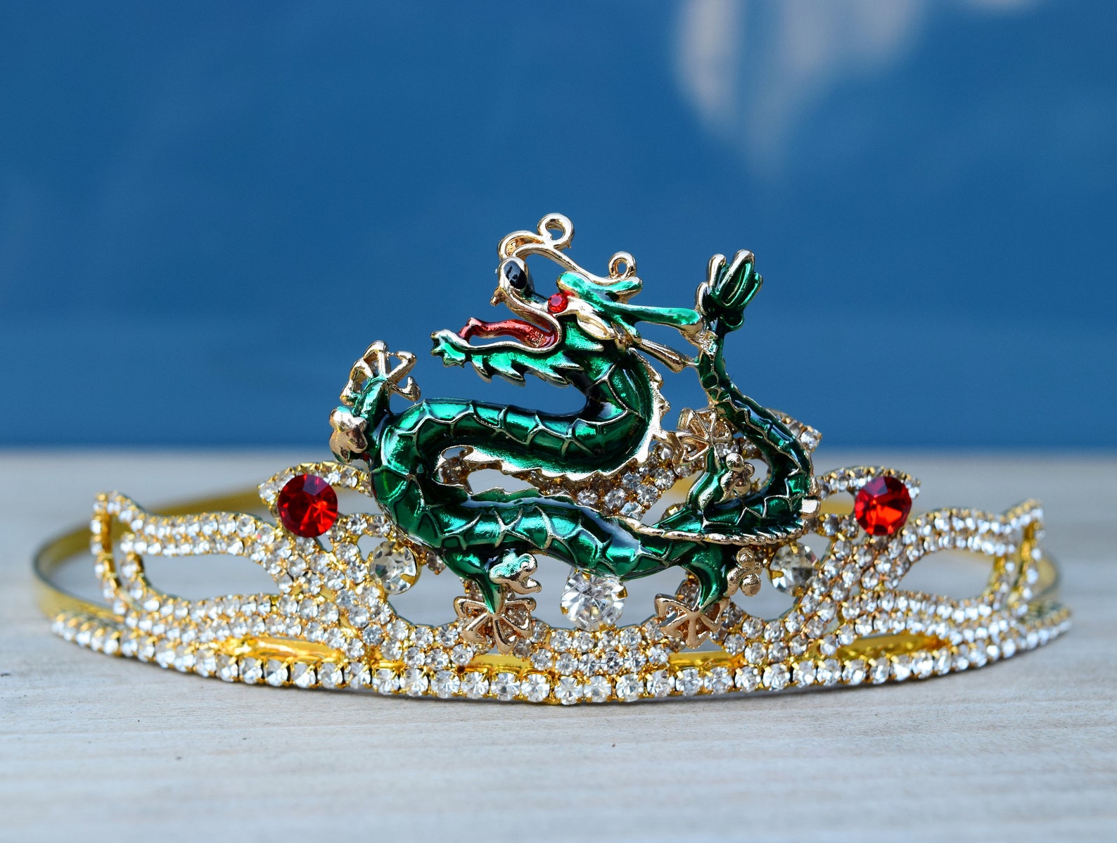 Green Dragon Tiara, Lunar New Year Crown, Chinese New Year 2024 Dragon ...