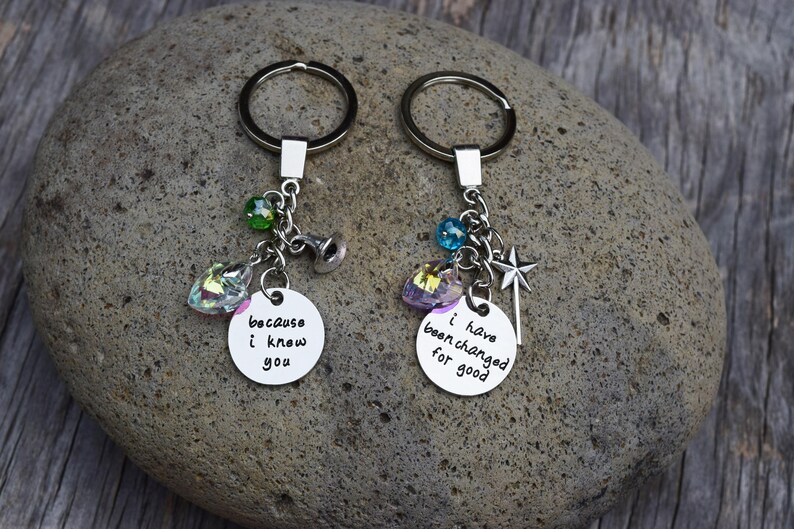Elphaba and Glinda Key Chains, Best Friends Gift, "because I Knew You ...