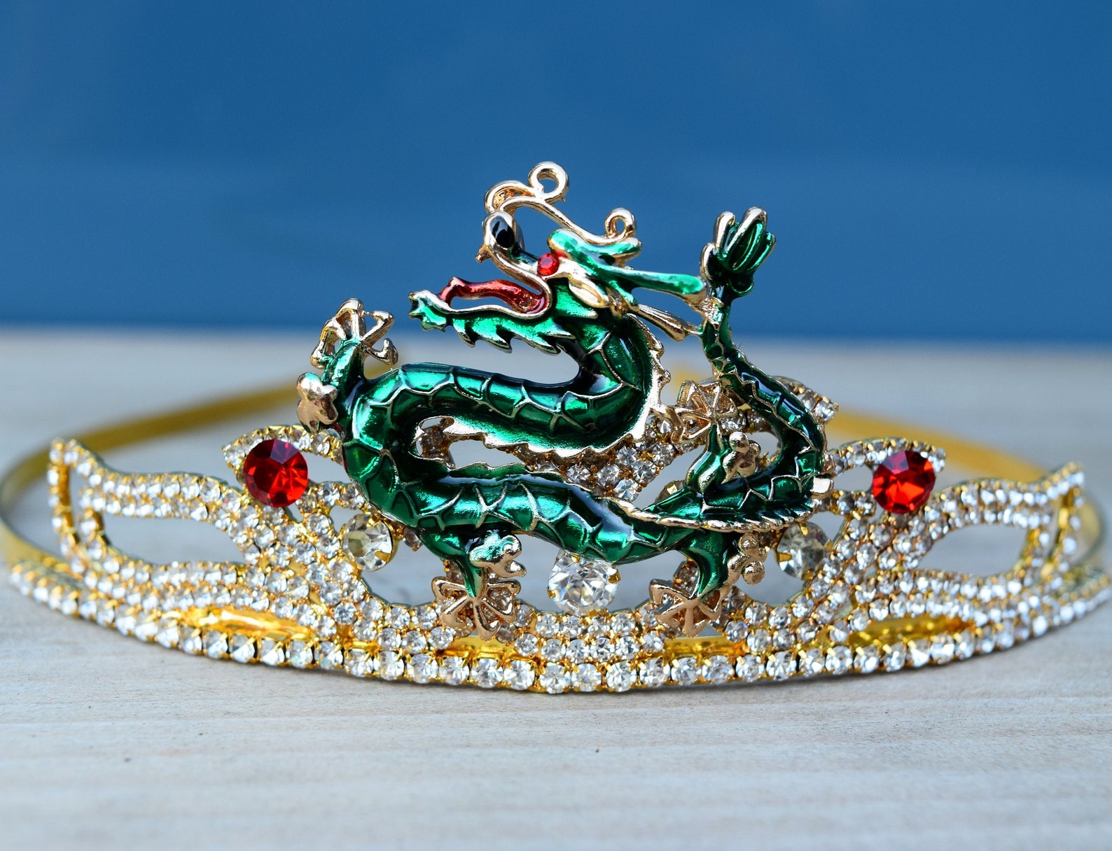 Green Dragon Tiara, Lunar New Year Crown, Chinese New Year 2024 Dragon ...