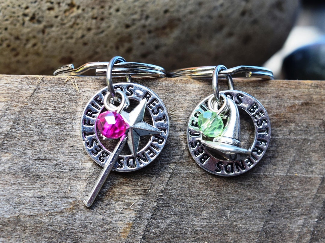 Pair Wicked Best Friend Keychains, Set of Elphaba Witch Hat and Glinda ...