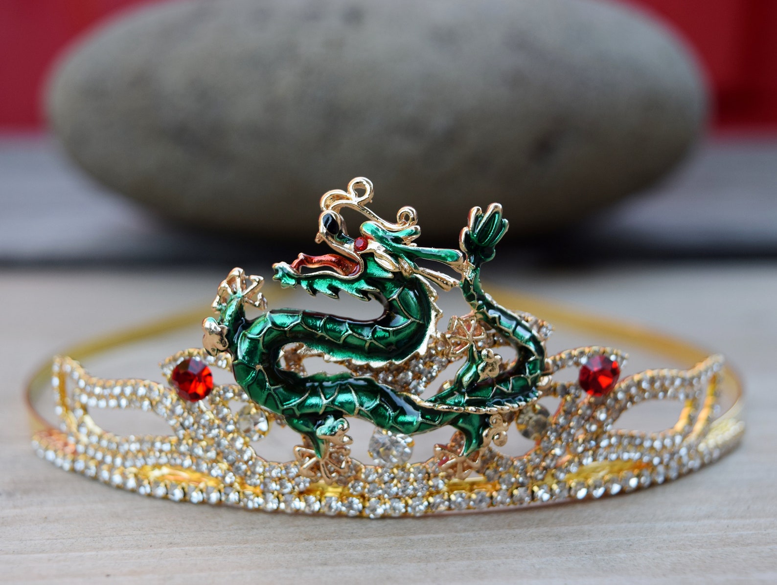 Green Dragon Tiara, Lunar New Year Crown, Chinese New Year 2024 Dragon ...