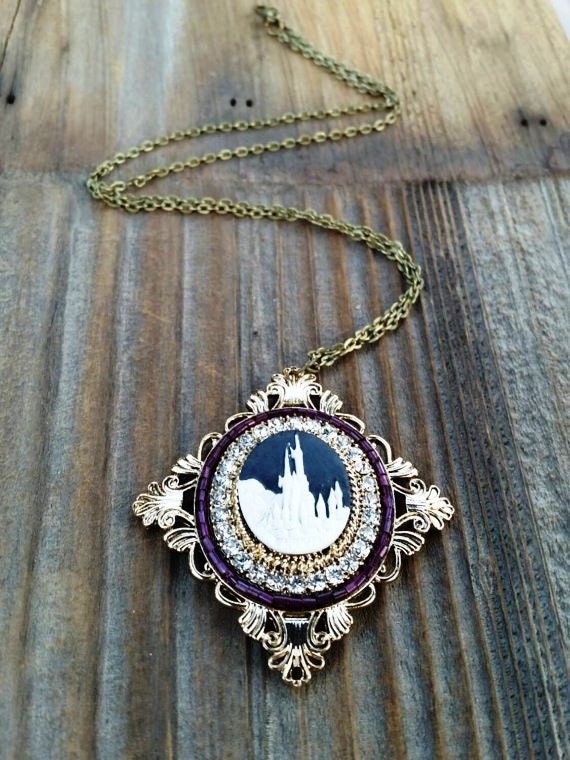 Castle Cameo Necklace / Choker, Medieval Castle Necklace, Cosplay, LARP ...