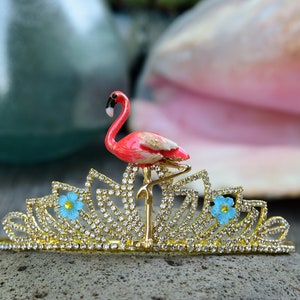 Pink Flamingo Tiara, Luau Pool Party Crown, Hawaiian Theme Birthday ...