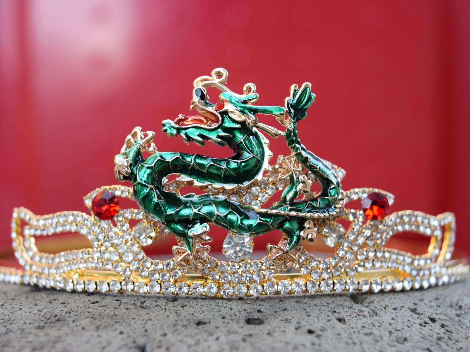 Green Dragon Tiara, Lunar New Year Crown, Chinese New Year 2024 Dragon ...