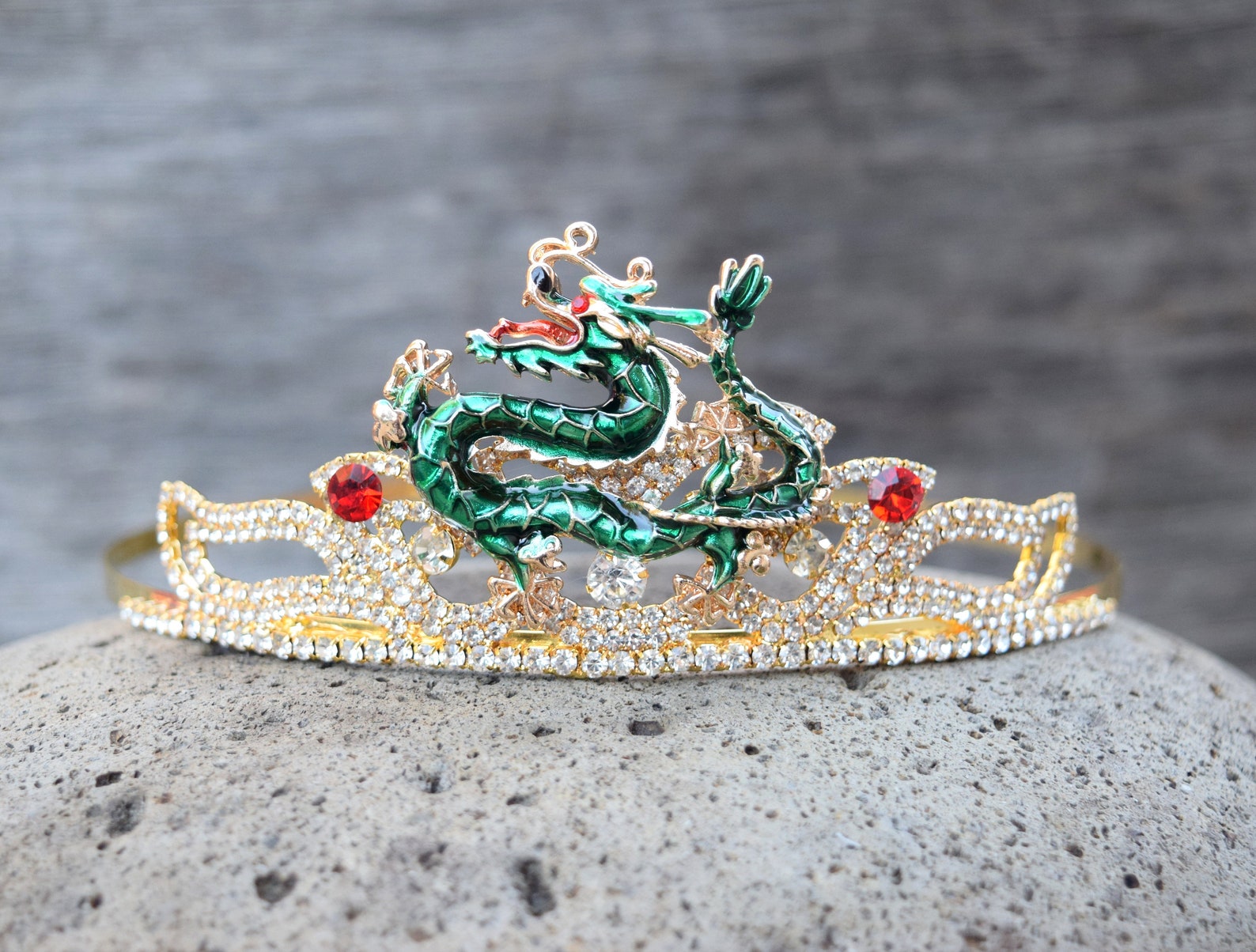 Green Dragon Tiara, Lunar New Year Crown, Chinese New Year 2024 Dragon ...