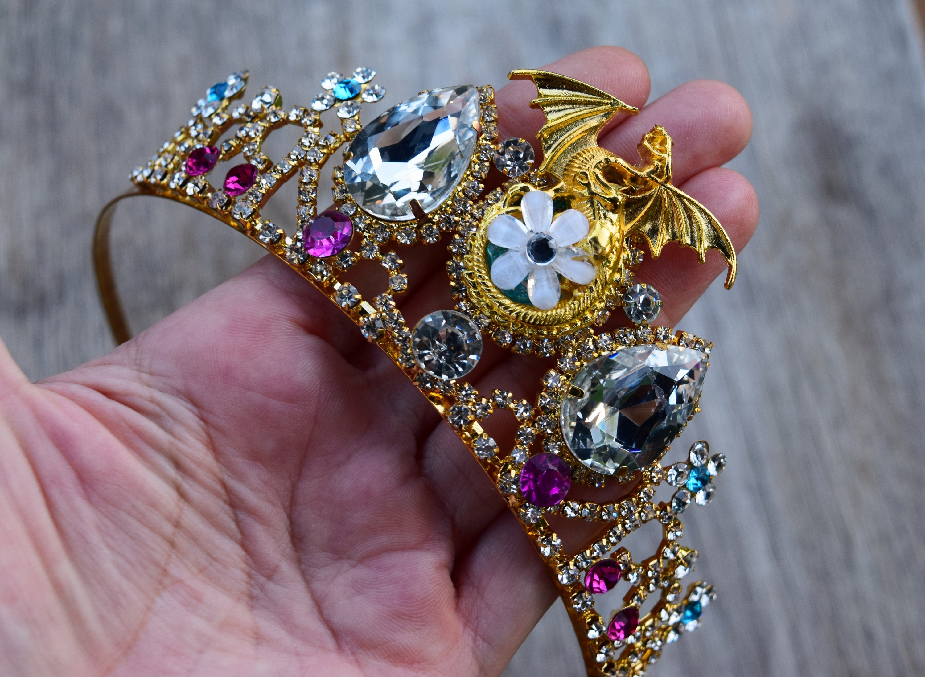 Mal Dragon Tiara, Gold Dragon Crown, Mal Engagement Costume, Dragon ...