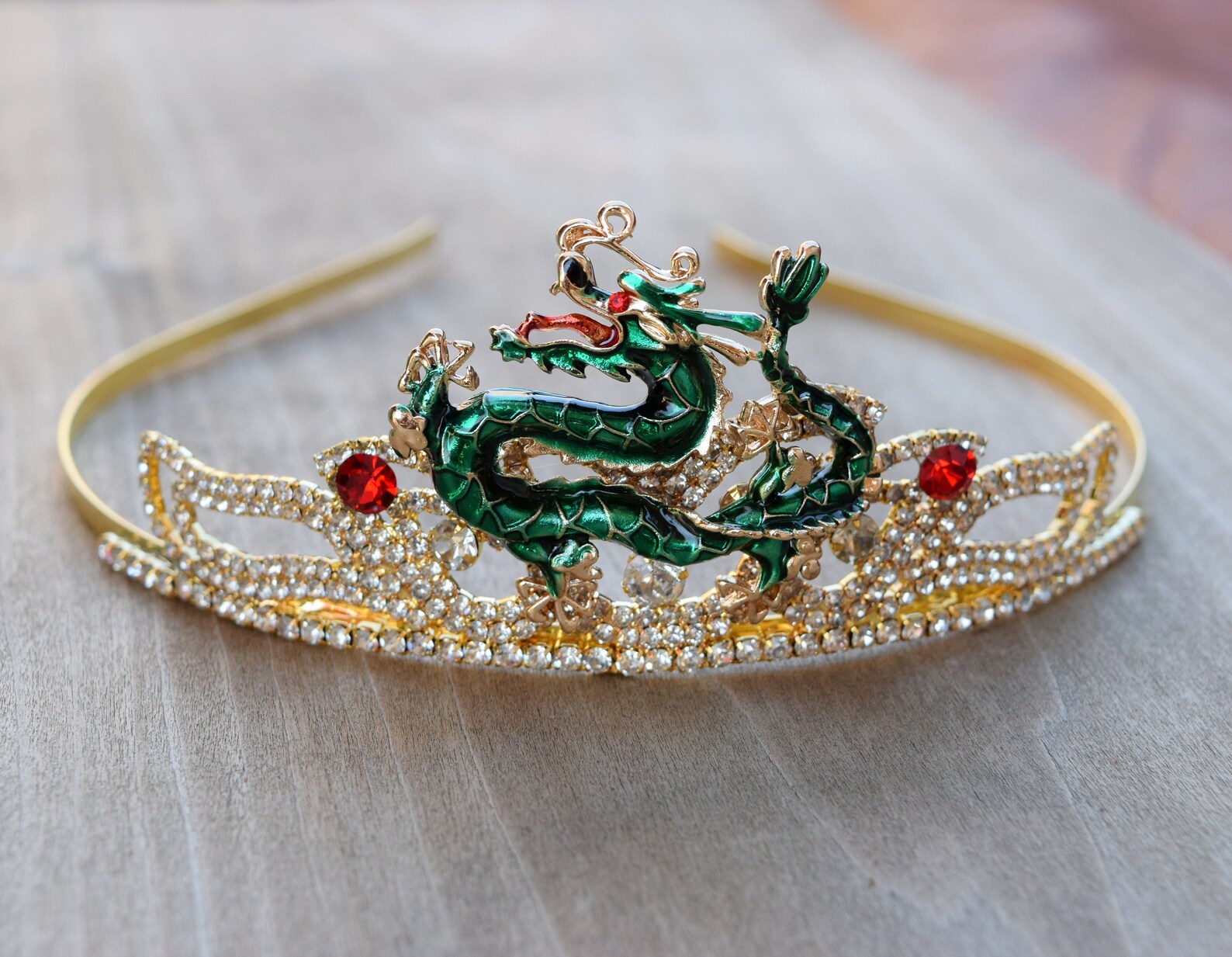 Green Dragon Tiara, Lunar New Year Crown, Chinese New Year 2024 Dragon ...