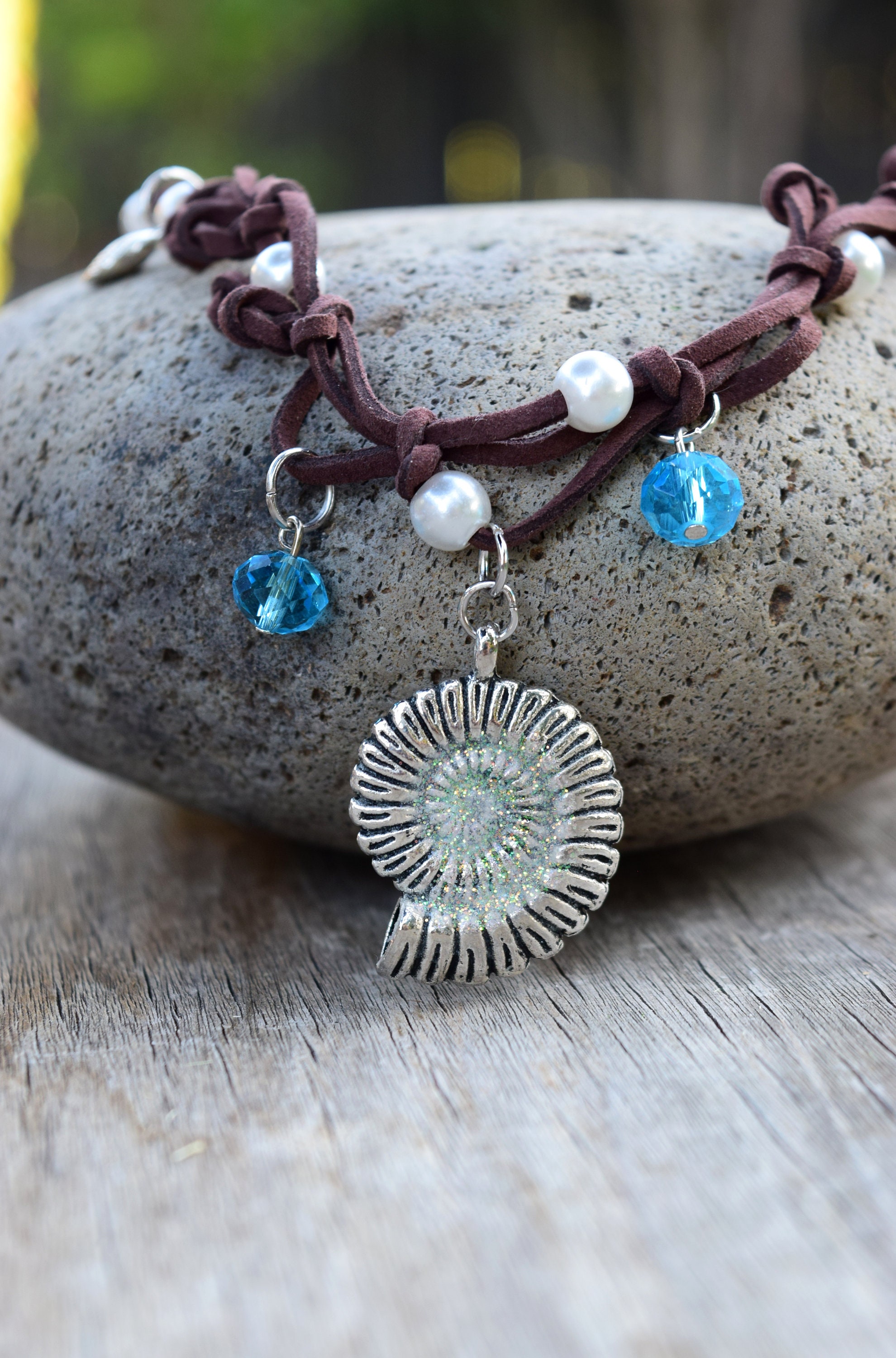 Glowing Uma Necklace, Glow in the Dark Nautilus Sea Shell, Ursula ...