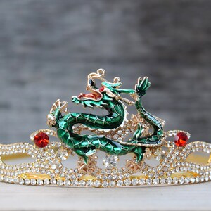 Green Dragon Tiara, Lunar New Year Crown, Chinese New Year 2024 Dragon ...