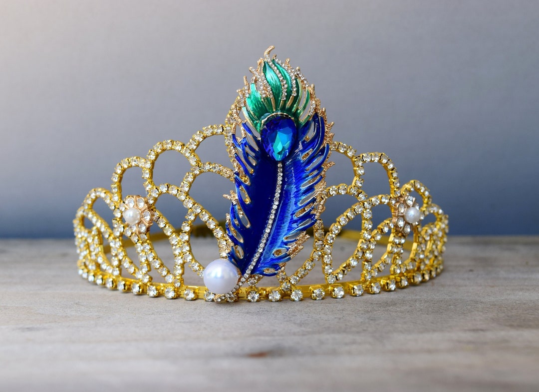 Peacock Feather Tiara, Feather Headband Crown, 1920's Costume Hair ...