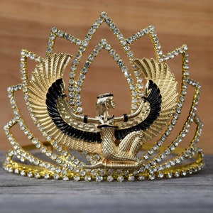 Maat Egyptian Winged Goddess Crown, Goddess of Protection Gold Tiara ...