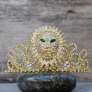 Lion Queen Tiara, Queen of the Jungle Crown, Lion Fan Gift, Gold Tiara ...