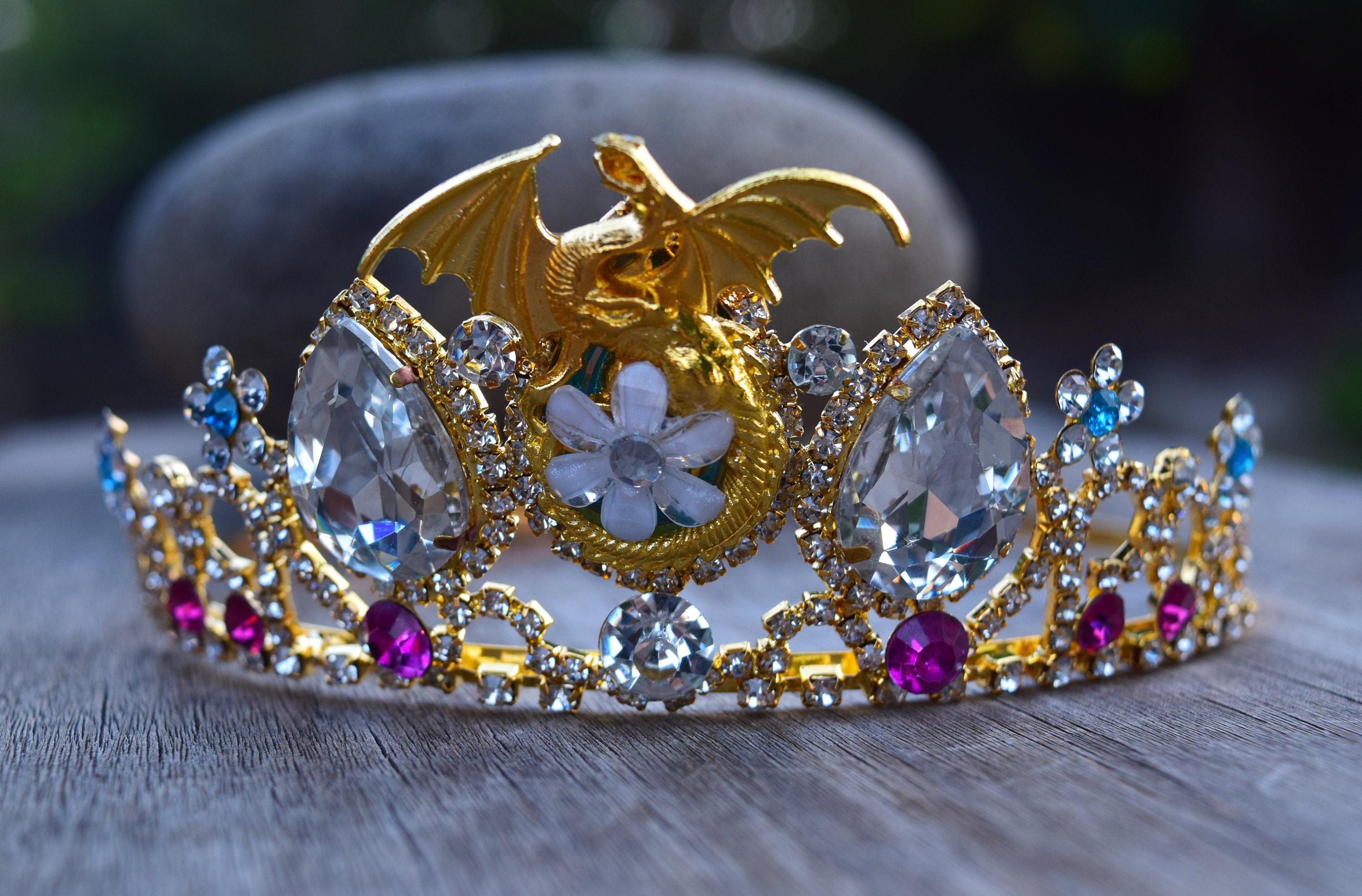 Mal Dragon Tiara, Gold Dragon Crown, Mal Engagement Costume, Dragon ...