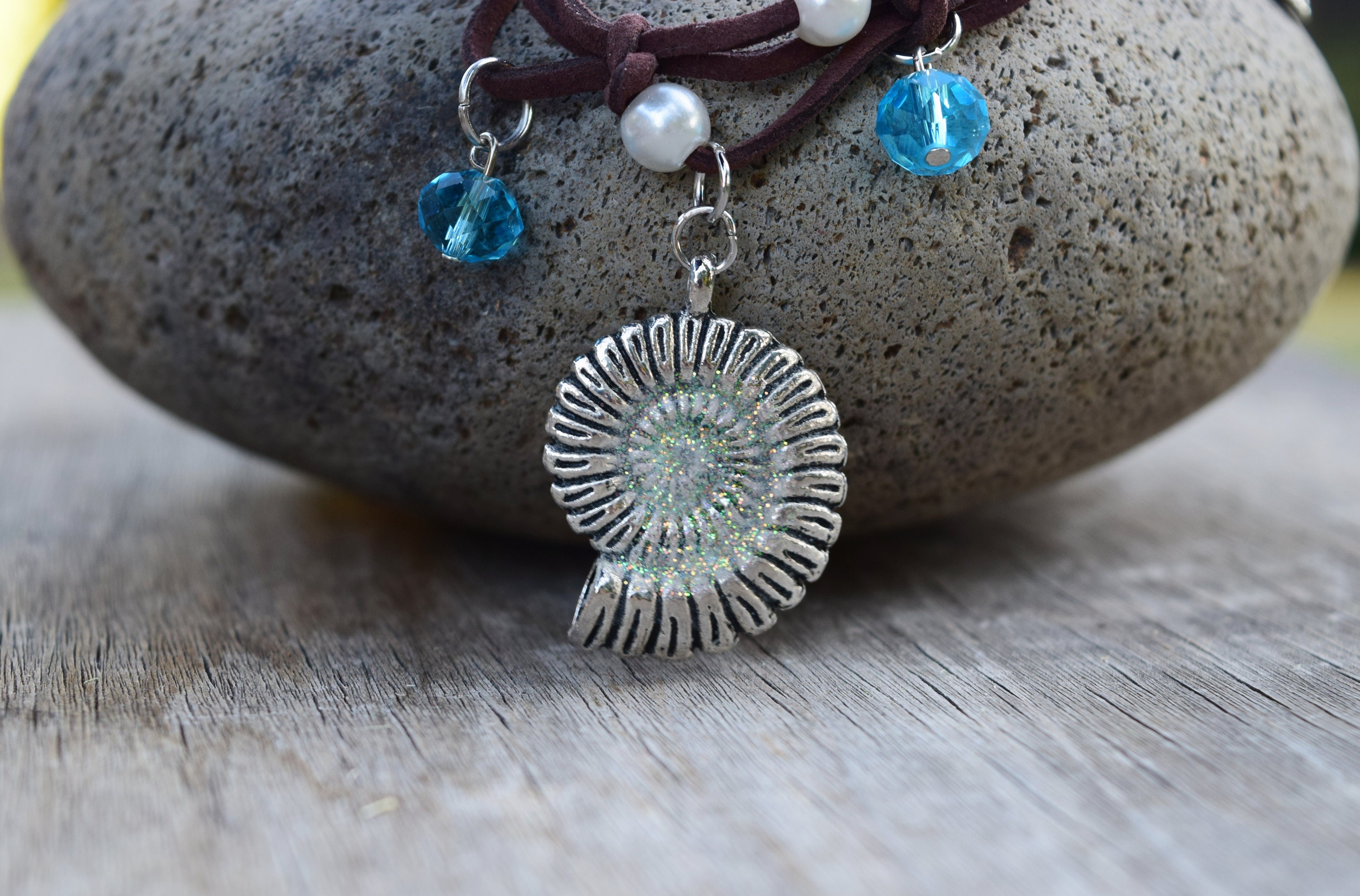 Glowing Uma Necklace, Glow in the Dark Nautilus Sea Shell, Ursula ...