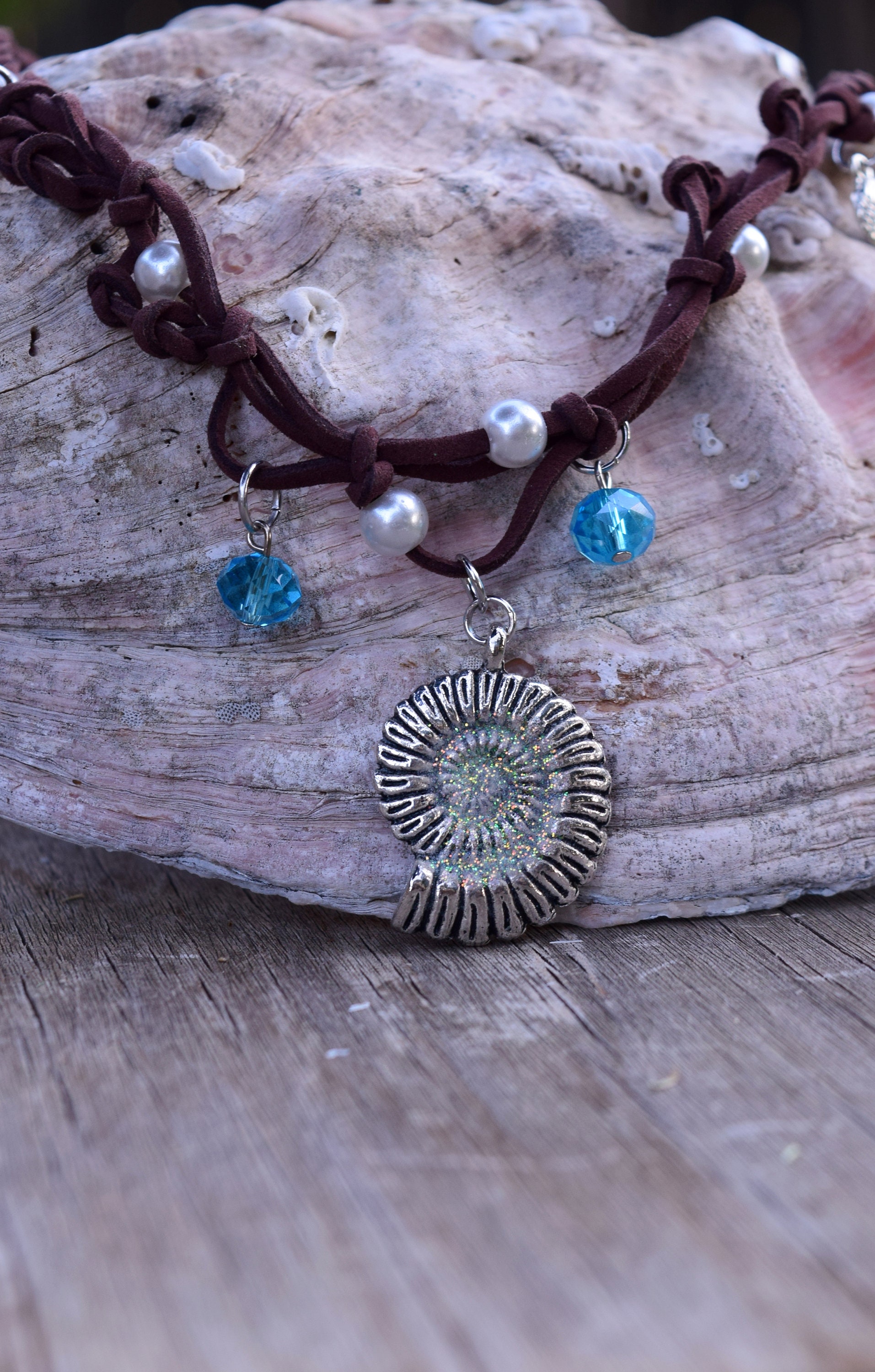 Glowing Uma Necklace, Glow in the Dark Nautilus Sea Shell, Ursula ...